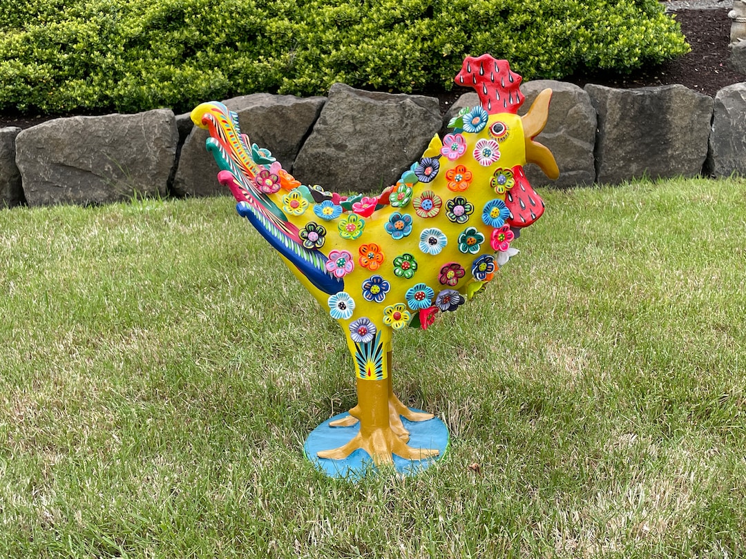 Mexican Rooster, RED, Large-sized, Rooster Folk Art, Barro Betus ...