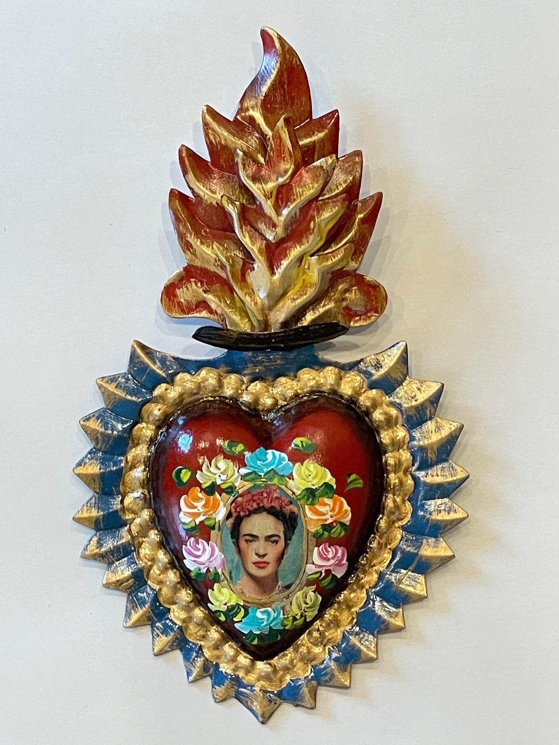 Frida Sacred Heart With Flames Frida Kahlo Wall Decor Tin - Etsy