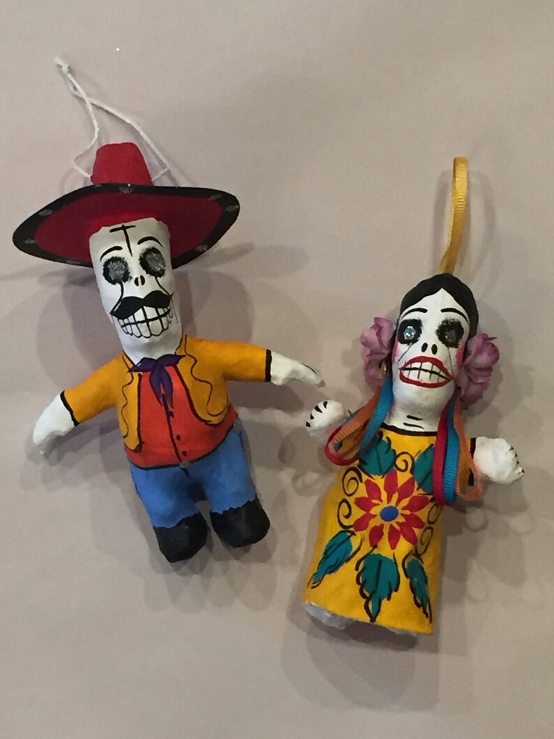 Mini DAY of the DEAD Ornaments Dia De Los Muertos Mexican - Etsy