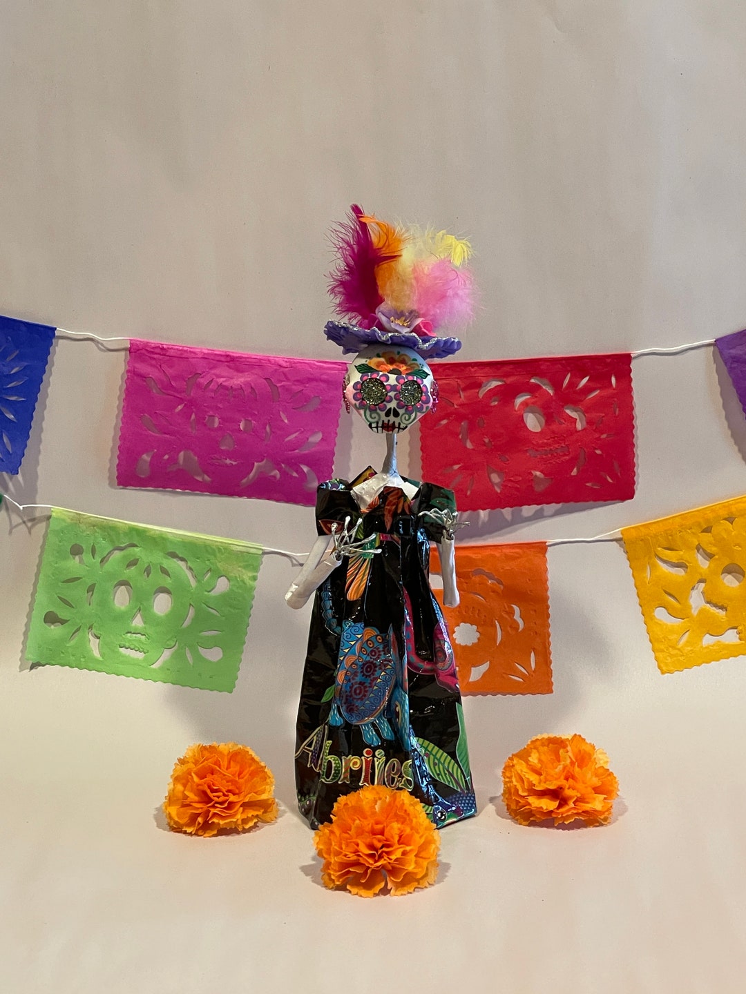 Catrina, Day of the Dead, CATRINA With FEATHERS, Paper Mache, Dia De ...