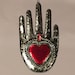 LARGE Tin HEALING HAND With Sacred Heart, Mexican Milagro Hand, Hand of ...