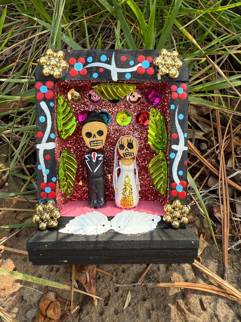 Wedding Nicho, Small, Wooden, Mexico Kitschy Art, Mexican Bride and ...