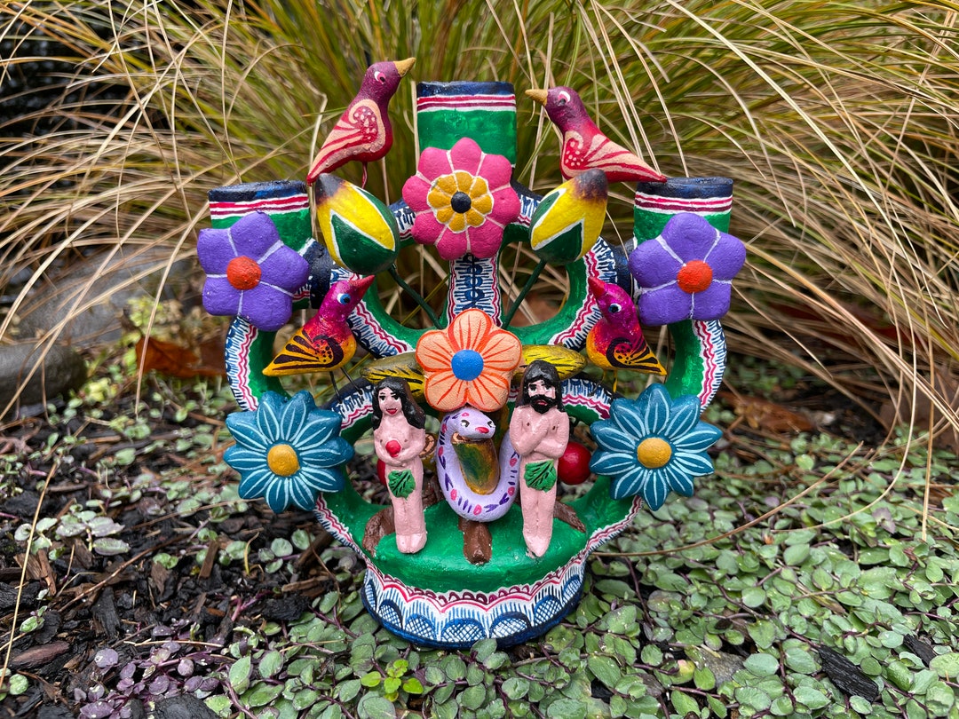 TREE of LIFE Candelabra, Clay, Mexican Tree of Life, Mexican Pottery ...