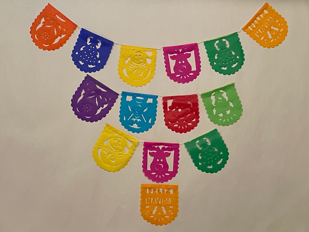 CHRISTMAS Papel Picado, MINI Papel Picado, Christmas Banner, Papel ...