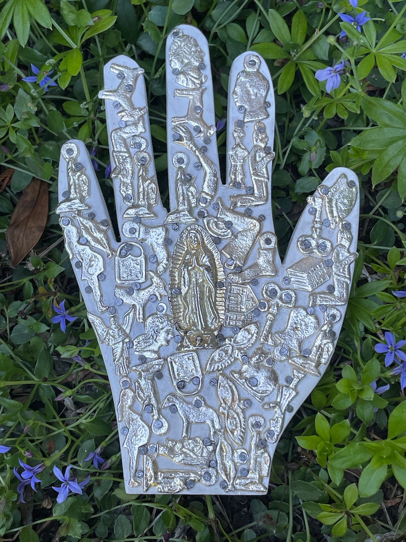 HEALING HAND With MILAGROS, Hamsa Hand, Ex-voto Hand, Hand With Charms ...