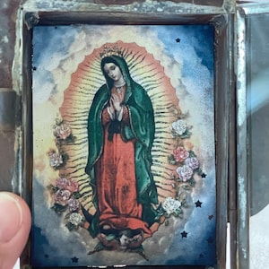 Antiqued Miniature Nicho With Virgin of Guadalupe, Mexican Nicho ...