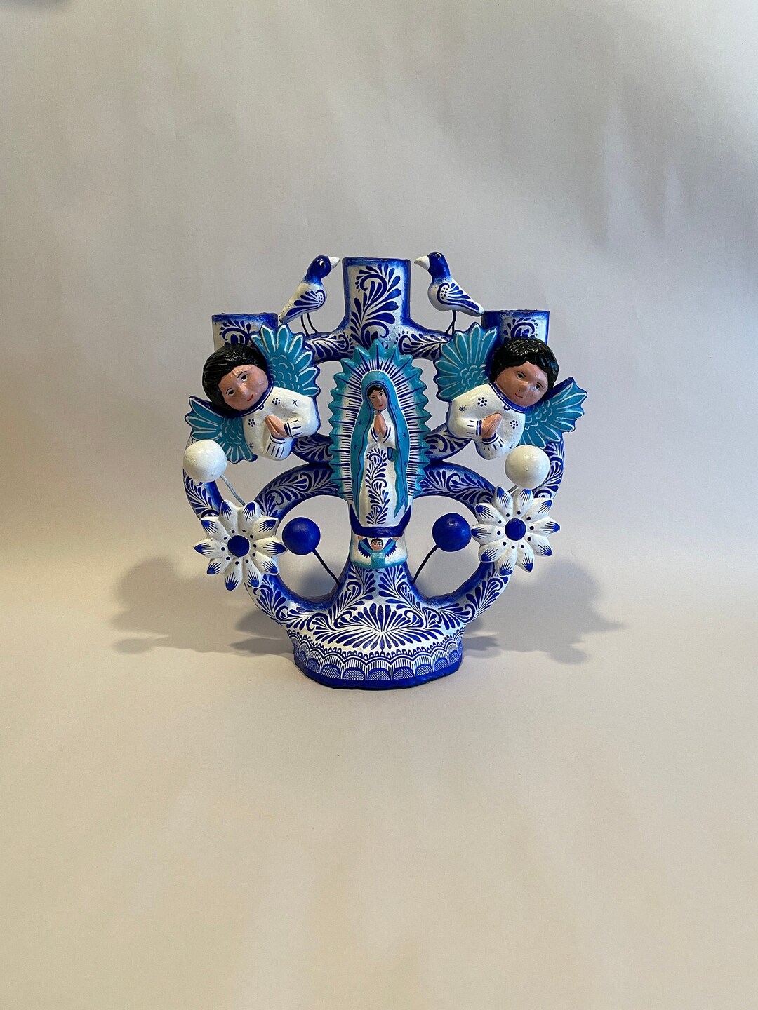 GUADALUPE TREE of LIFE Candelabra, Clay, Mexican Tree of Life, Mexican ...