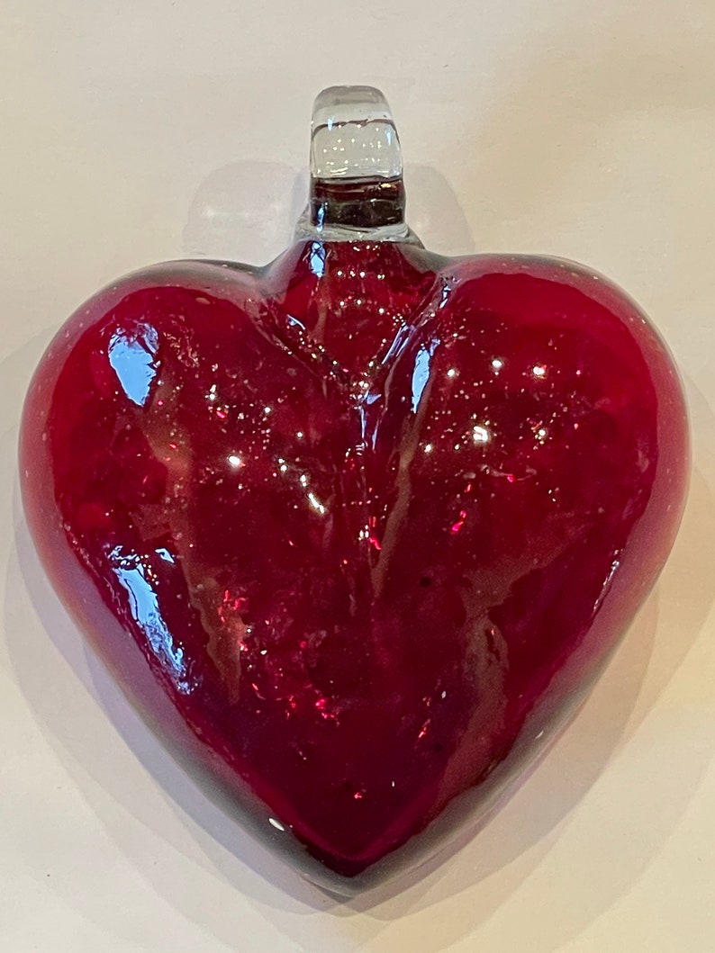 RED Blown GLASS HEARTS Large Small or Metallic Red Blown - Etsy