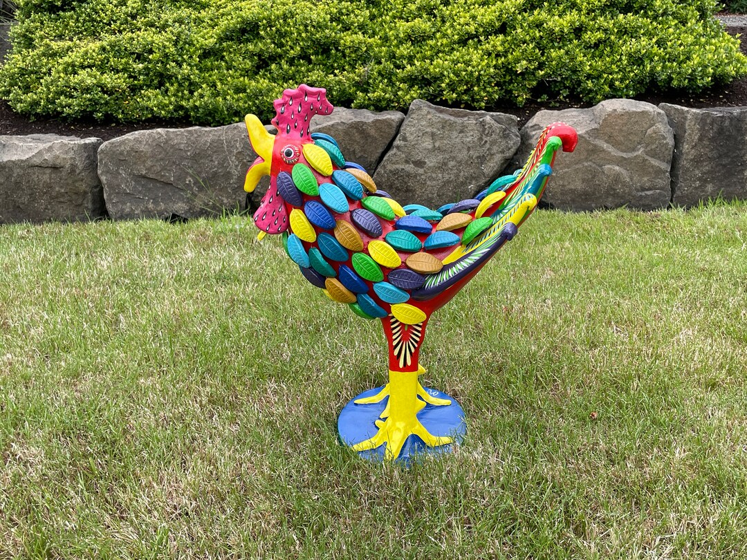 Mexican Rooster, RED, Large-sized, Rooster Folk Art, Barro Betus ...
