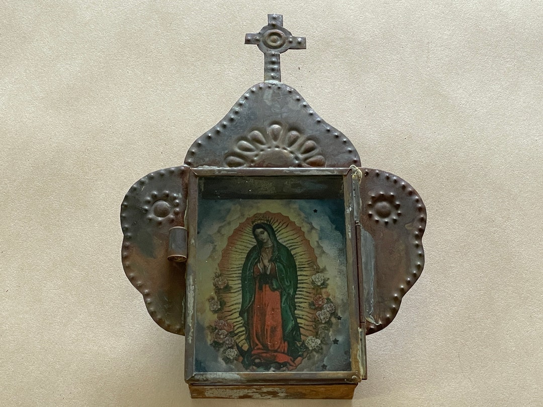 Antiqued Miniature Nicho With Virgin of Guadalupe, Mexican Nicho ...