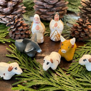 Mini Clay Nativity, Small Mexican Nativity, Gold Tones, Mexican ...