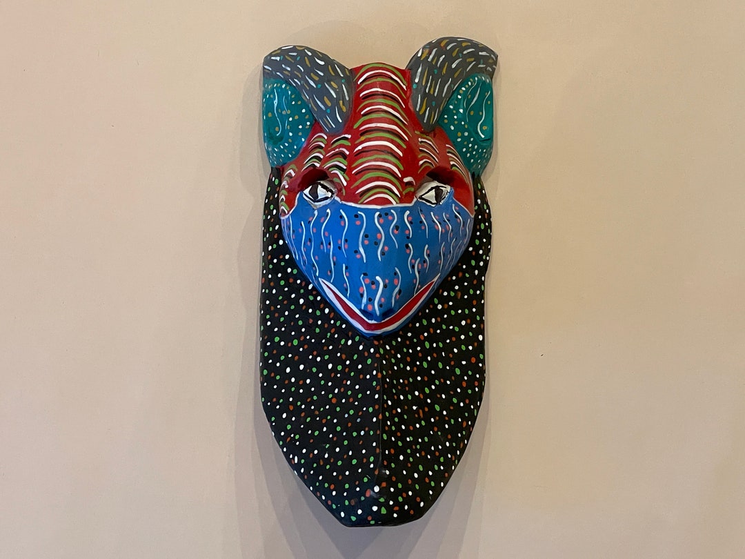 Medium Hand Carved Wooden Mask From Michoacan, Mexican Folk Art ...