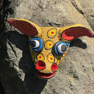 Small devil Masks From Michoacan, Mexican Folk Art, Ocumicho Folk Art ...