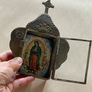 Antiqued Miniature Nicho With Virgin of Guadalupe, Mexican Nicho ...