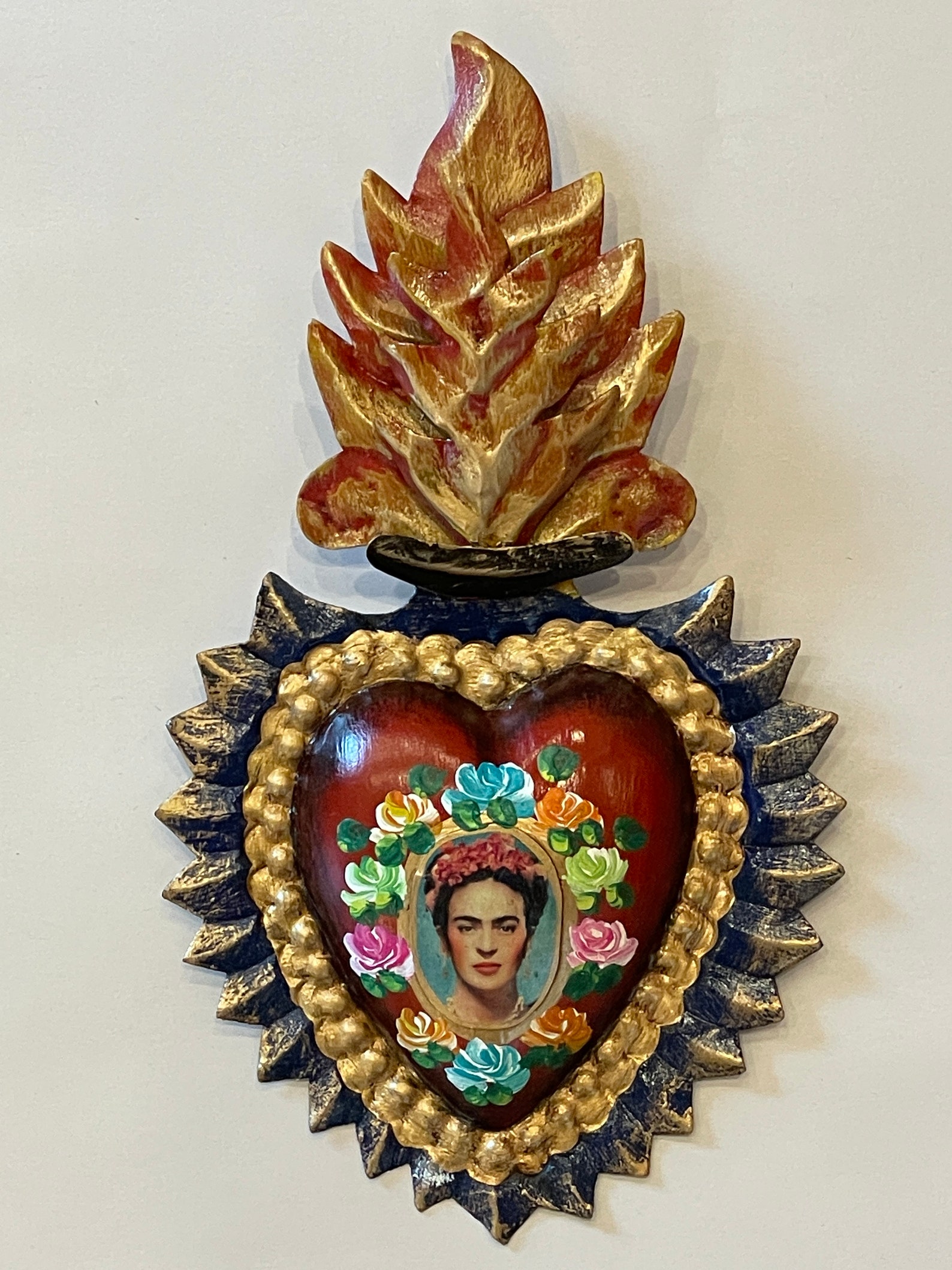 Frida Sacred Heart With Flames Frida Kahlo Wall Decor Tin - Etsy