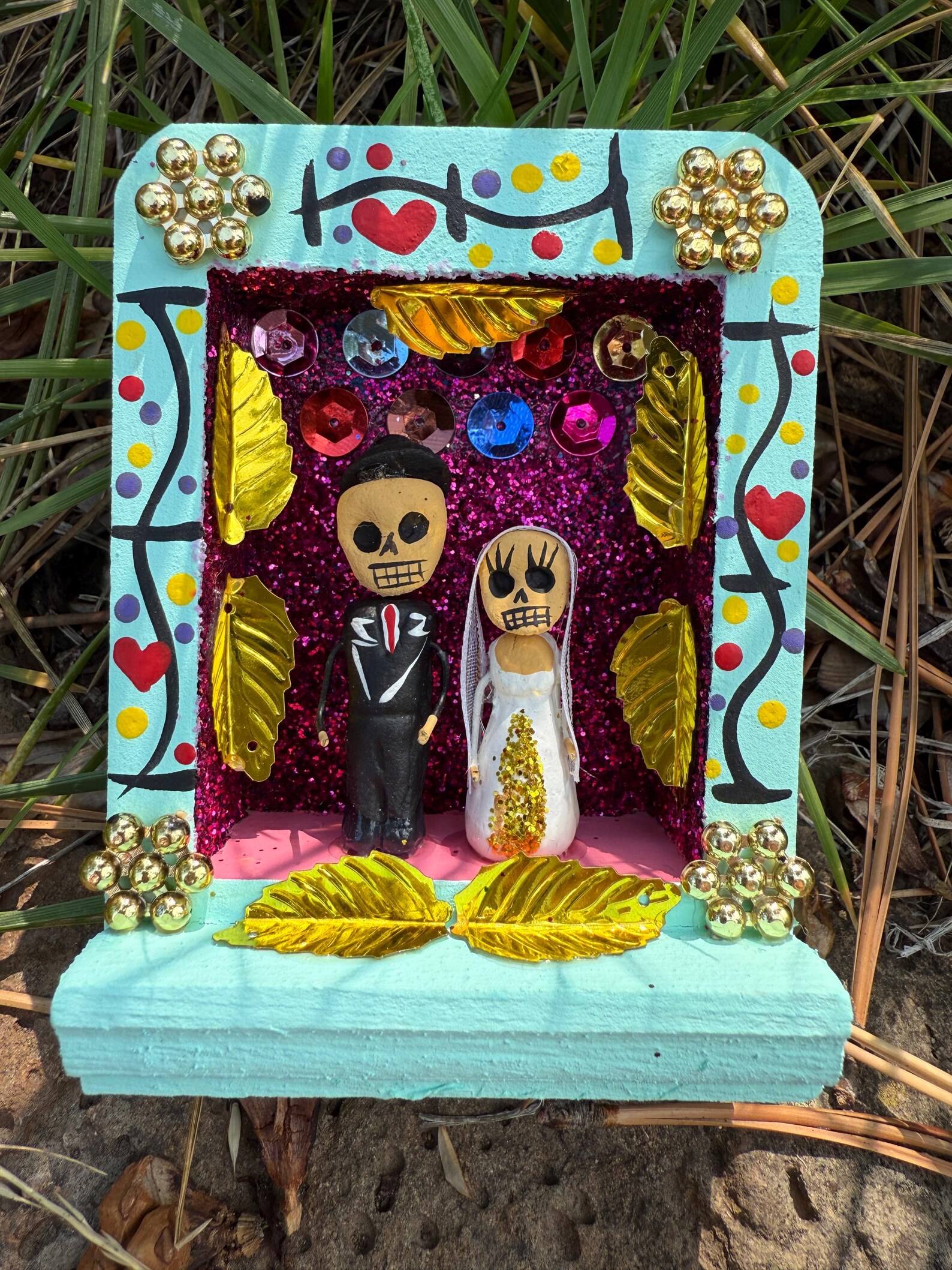 Wedding Nicho, Small, Wooden, Mexico Kitschy Art, Mexican Bride and ...