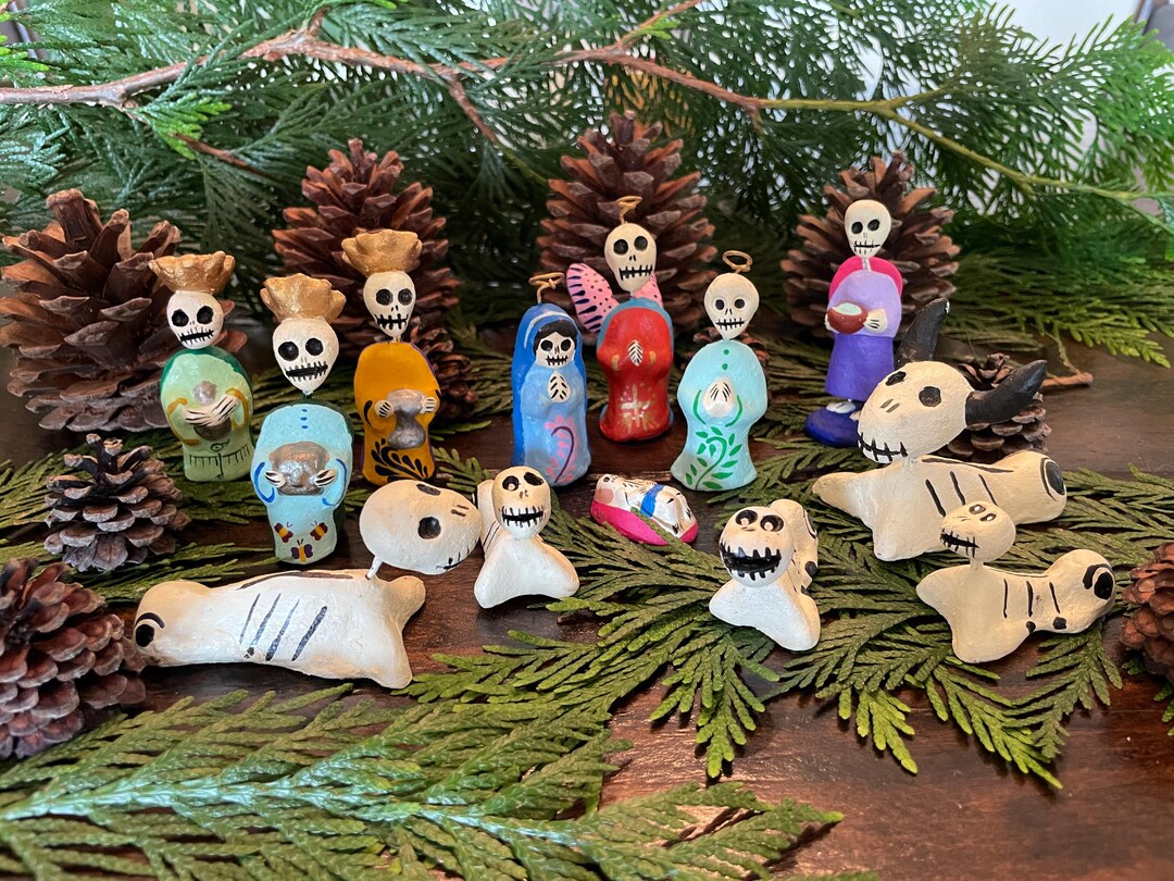 Dia De Muertos Nativity, Mexico Nativity, Day of the Dead Decor ...