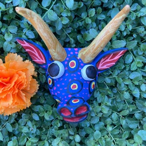 Small devil Masks From Michoacan, Mexican Folk Art, Ocumicho Folk Art ...