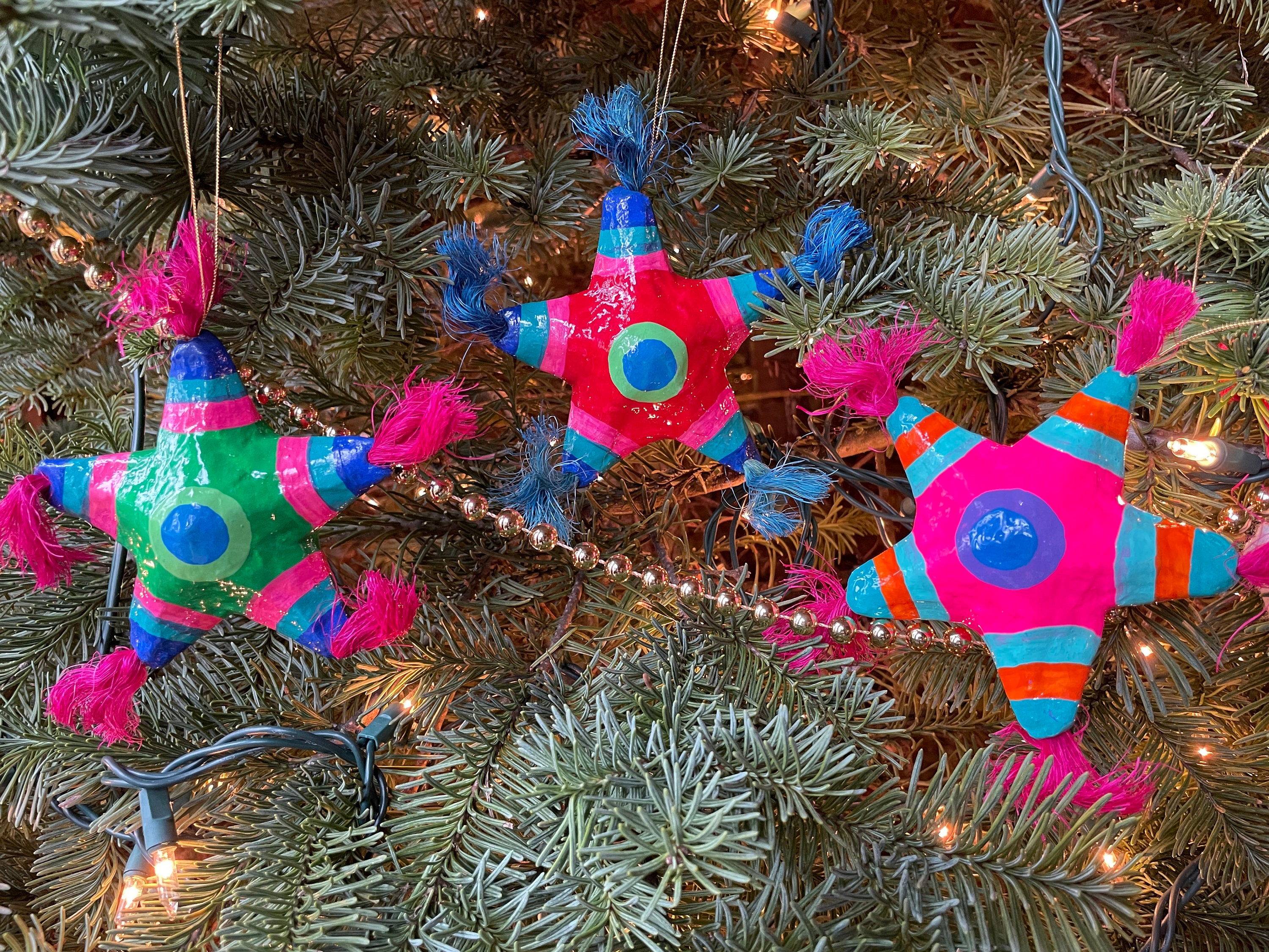 SET of THREE Mexican PINATA Ornaments Mexican Christmas - Etsy