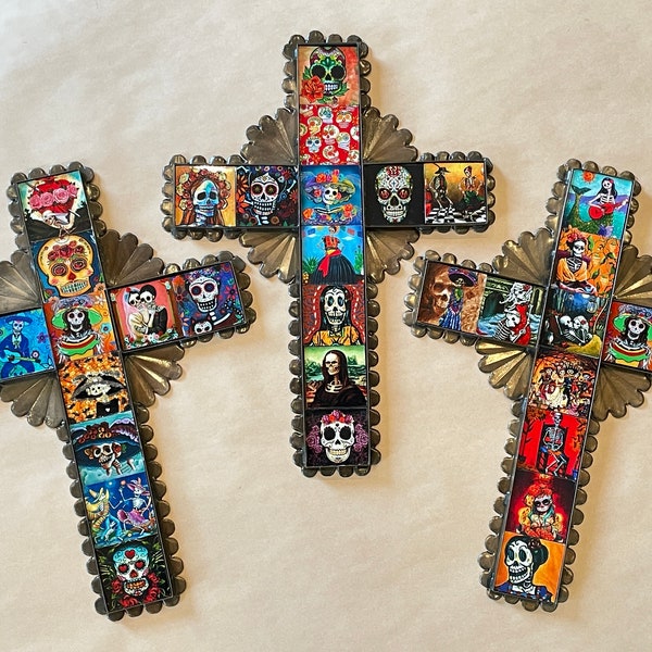 Day of Dead Art Cross - Etsy