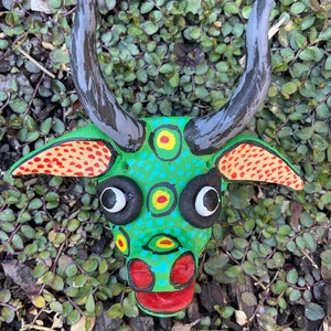 Small devil Masks From Michoacan, Mexican Folk Art, Ocumicho Folk Art ...