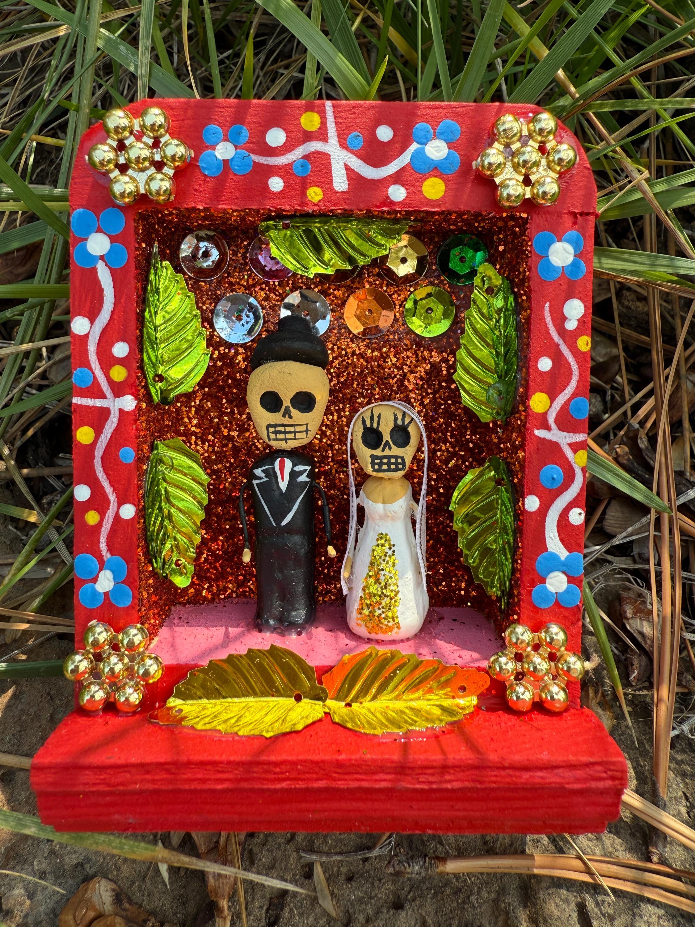 Wedding Nicho, Small, Wooden, Mexico Kitschy Art, Mexican Bride and ...