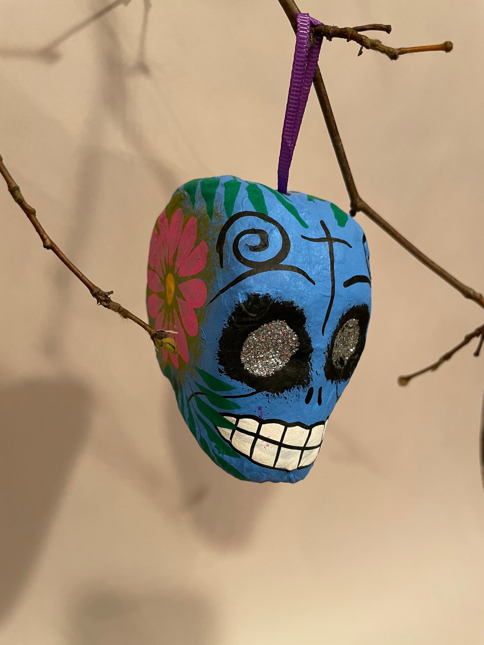 CALAVERA ORNAMENT, Paper Mache, Sugar Skull Ornament, Mexican Ornament ...