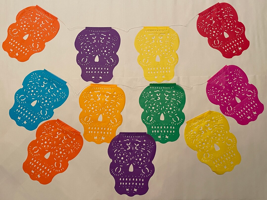 LARGE DAY of the DEAD, Papel Picado, Papel Picado Calavera, Dia De ...