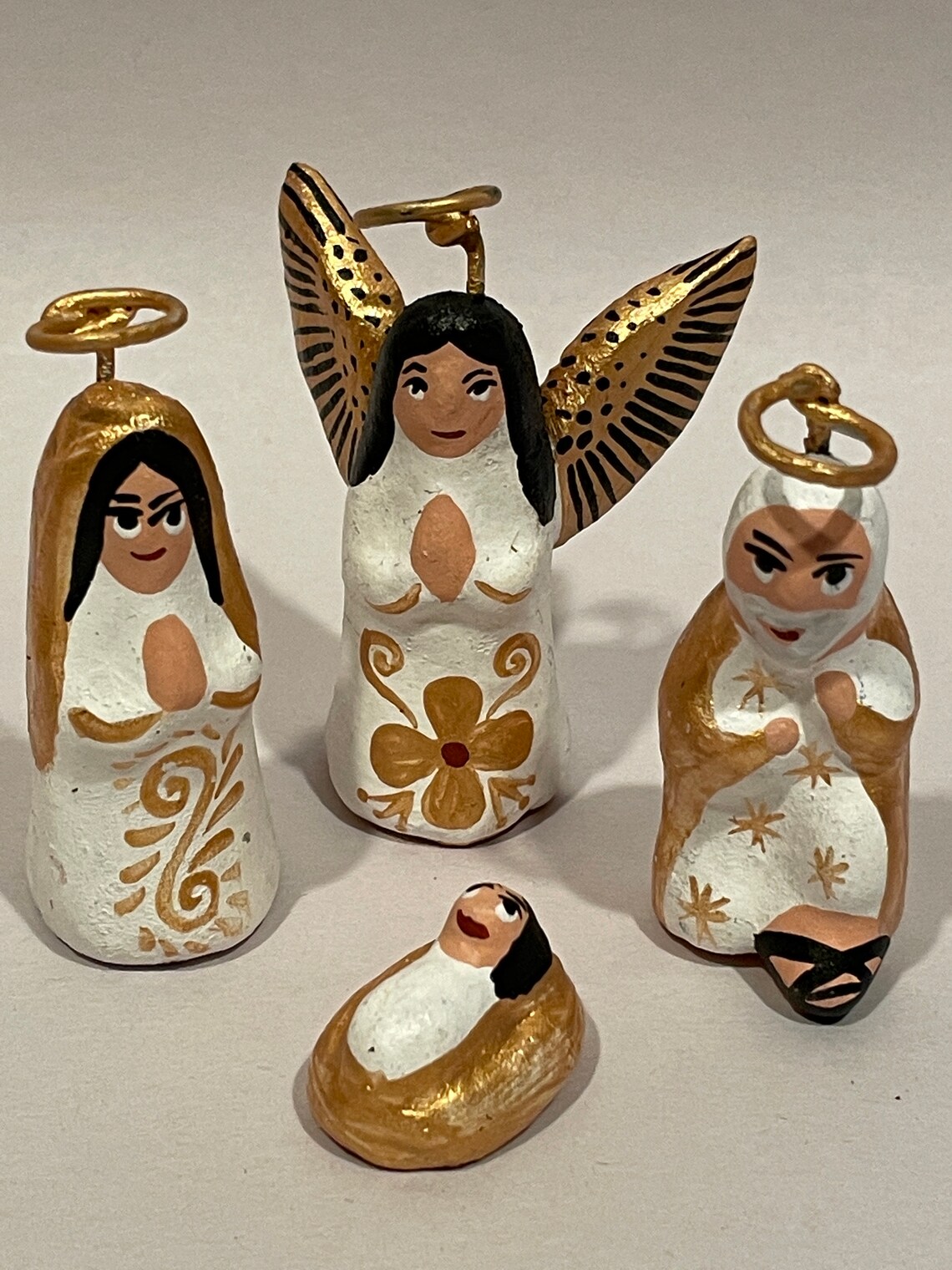 Mini Clay Nativity Small Mexican Nativity Gold Tones | Etsy