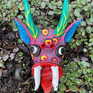 Small devil Masks From Michoacan, Mexican Folk Art, Ocumicho Folk Art ...