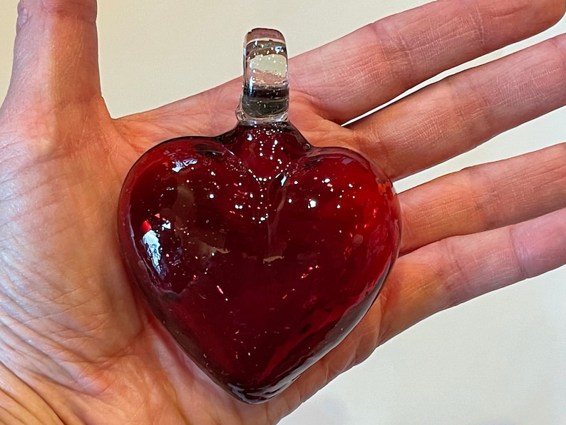RED Blown GLASS HEARTS Large Small or Metallic Red Blown - Etsy