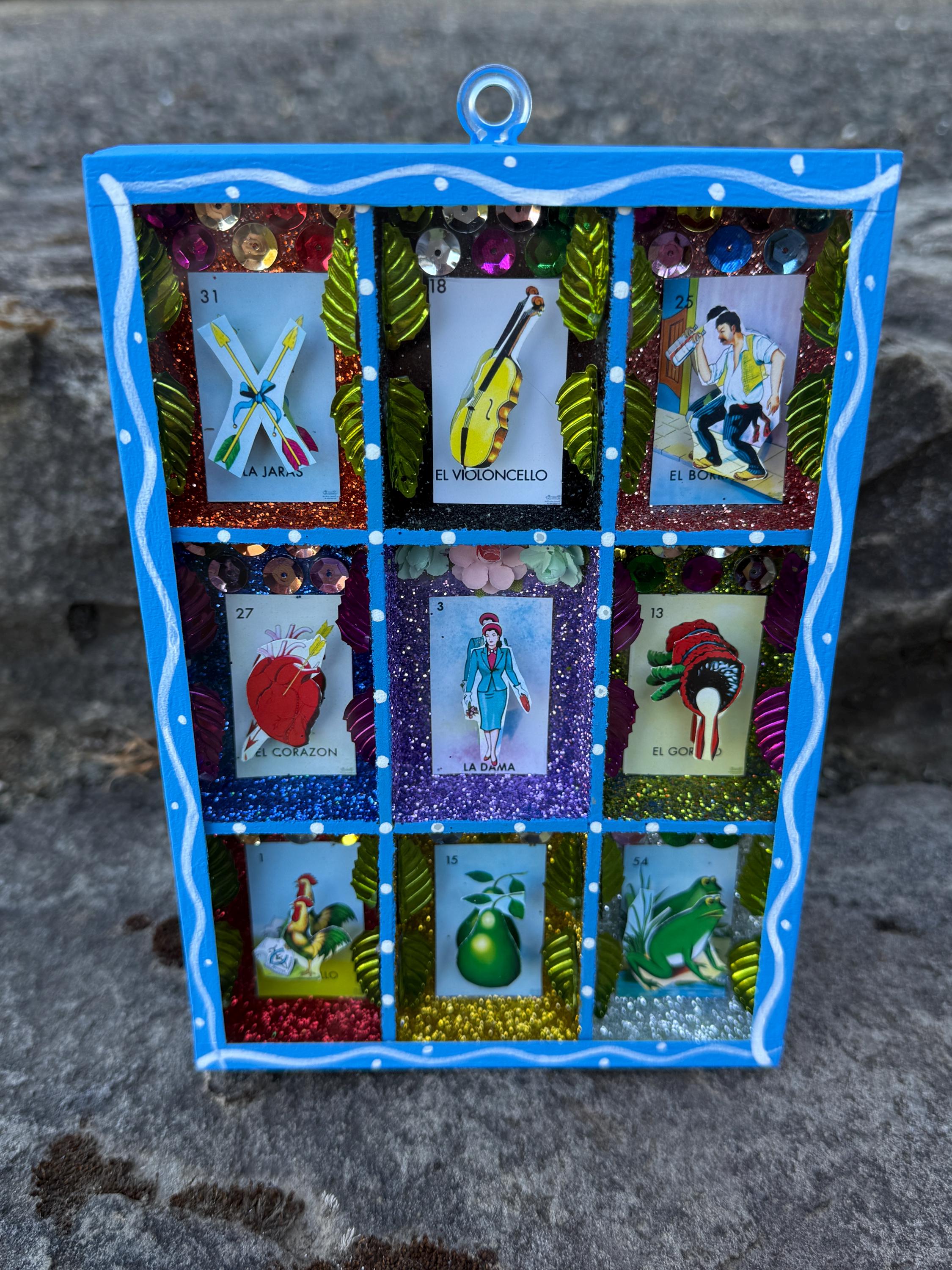 Glitter Loteria Nicho: Mexican Kitsch Folk Art Shadow Box - Etsy