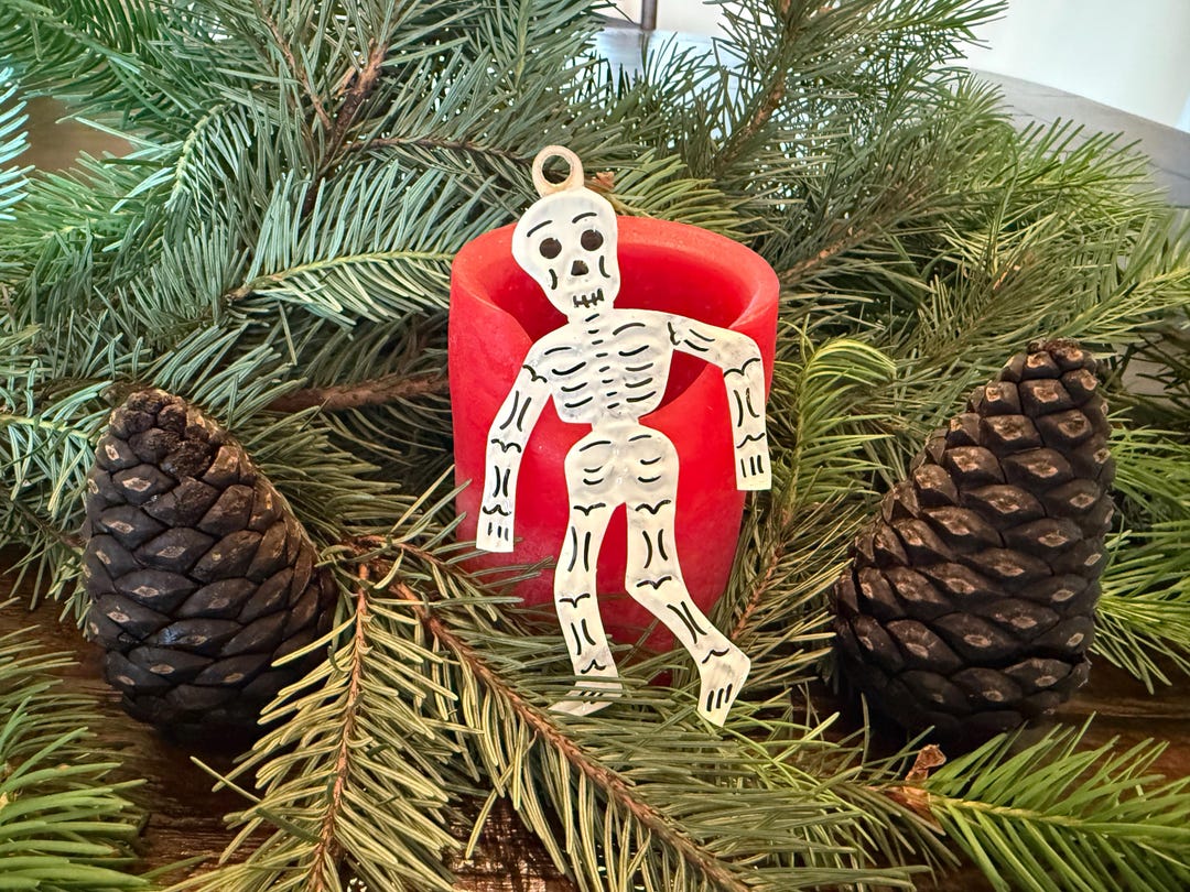 Hand Painted Tin Calavera Ornament: Mexican Skeleton Decoration - Etsy