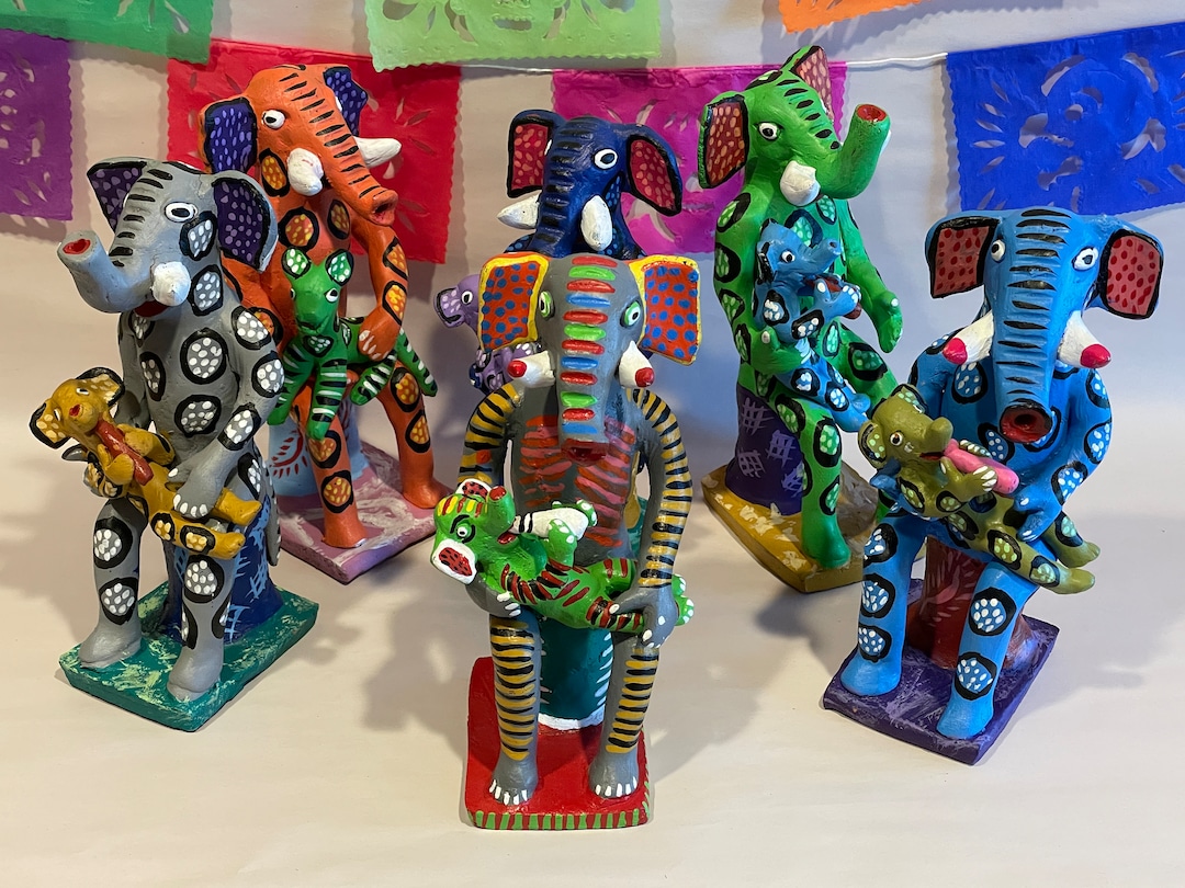 Ocumicho Elephants, Mexican Folk Art, Ocumicho Folk Art, Ocumicho ...