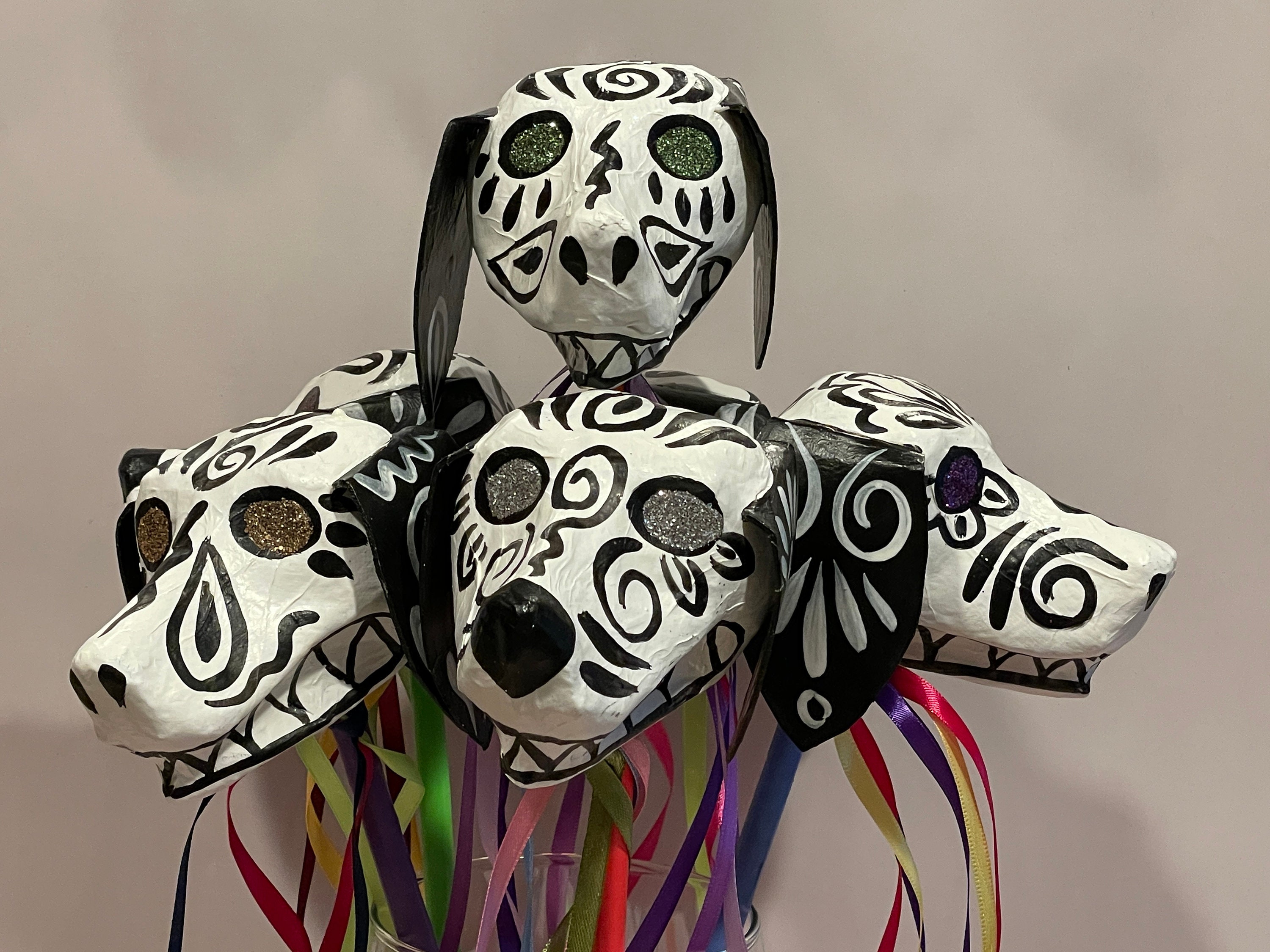 Calavera Dog Shaker, WHITE, Day of the Dead Dog, Day of the Dead Sonaja ...