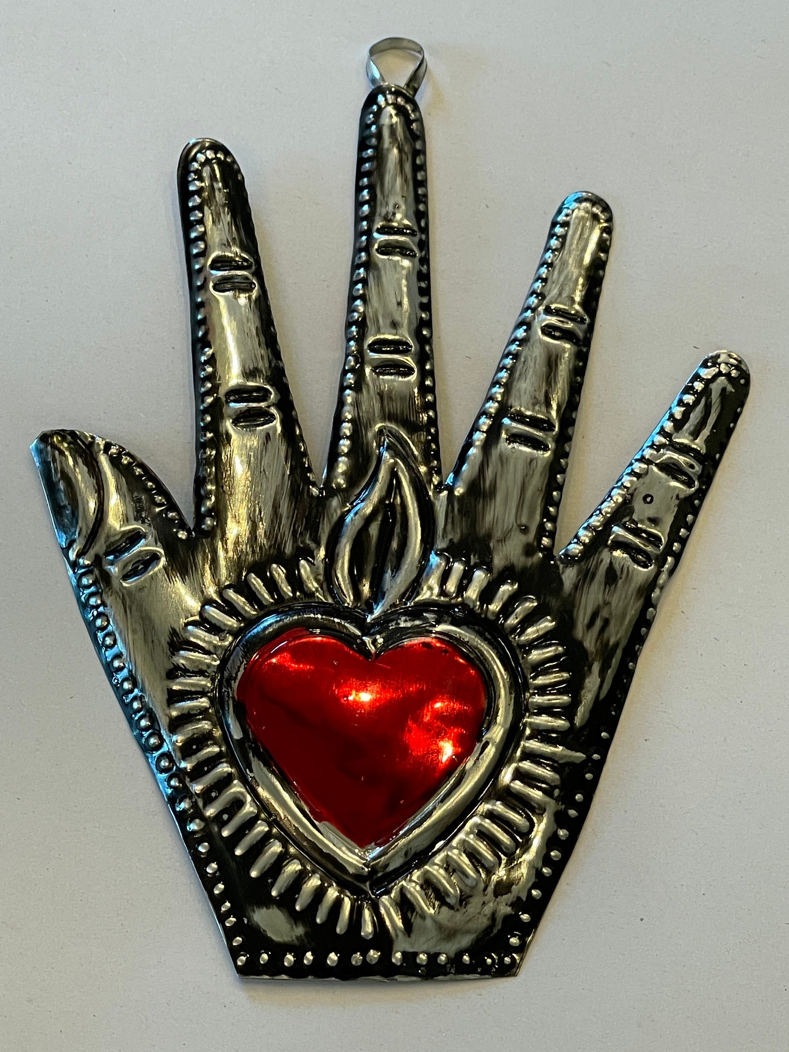 SET of FIVE Tin HEALING Hand Ornaments Tin Milagro Hand - Etsy