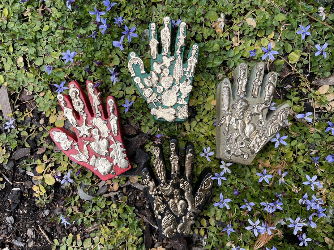 Miniature HEALING HAND With MILAGROS, Hamsa Hand, Ex-voto Hand, Hand ...