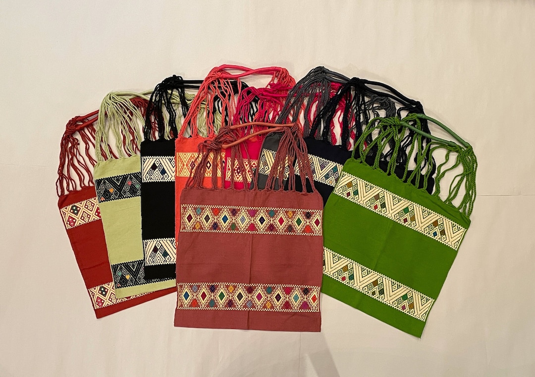 Mexican Loom WOVEN TOTE Traditional Designs Hammock Market - Etsy