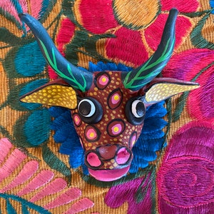 Small devil Masks From Michoacan, Mexican Folk Art, Ocumicho Folk Art ...