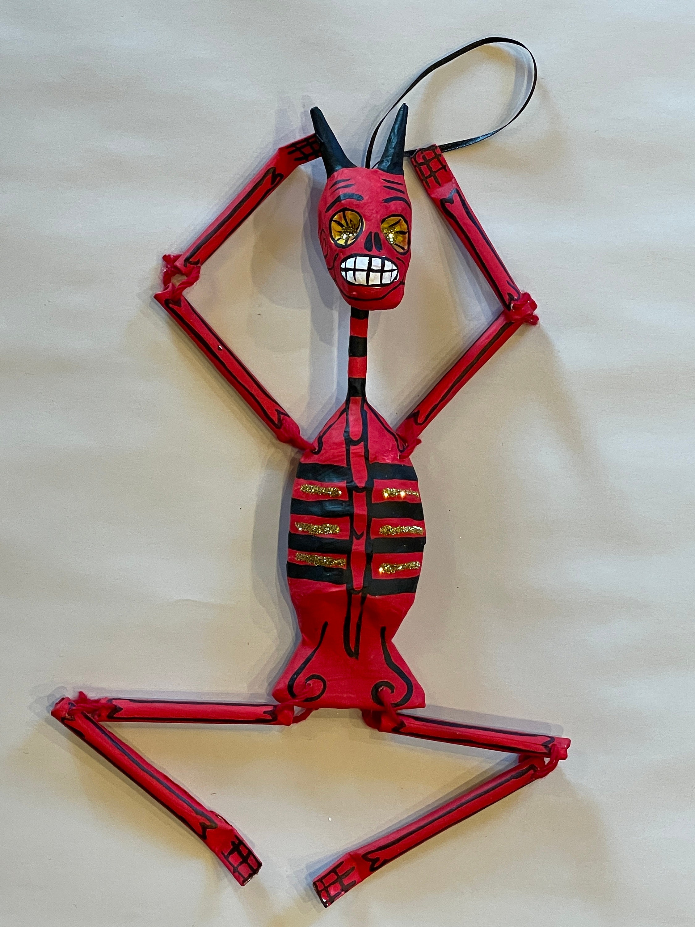 DANGLY Paper Mache DEVIL Day of the Dead Devil Dia De Los - Etsy