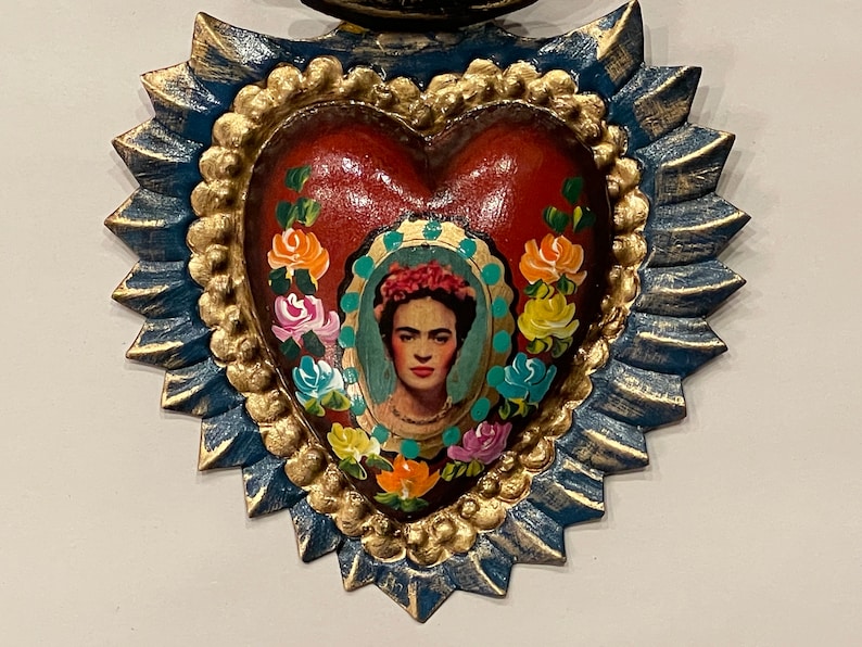 Frida Sacred Heart With Flames Frida Kahlo Wall Decor Tin - Etsy