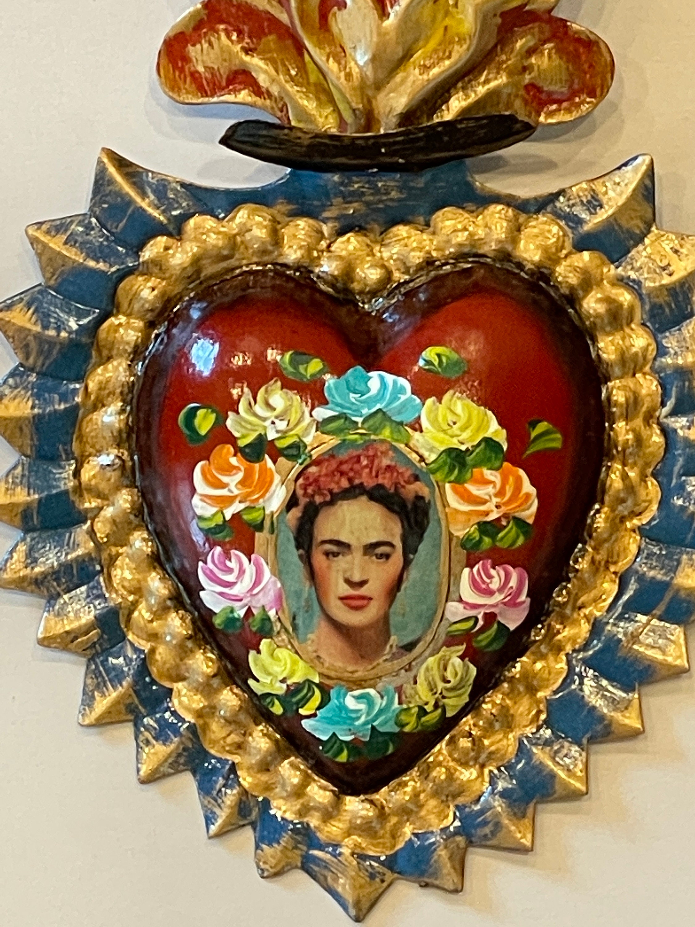 Frida Sacred Heart With Flames Frida Kahlo Wall Decor Tin - Etsy UK
