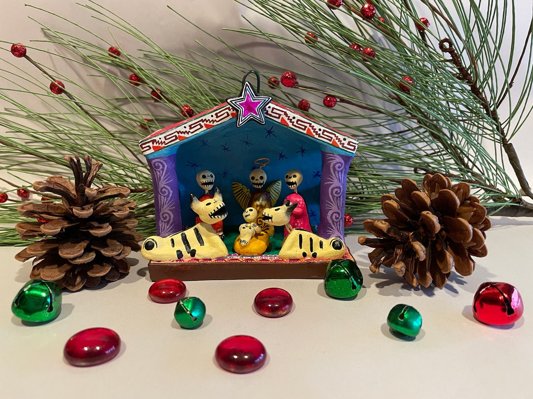 Small DAY of the DEAD NATIVITY Creche, Day of the Dead Decor, Dia De ...