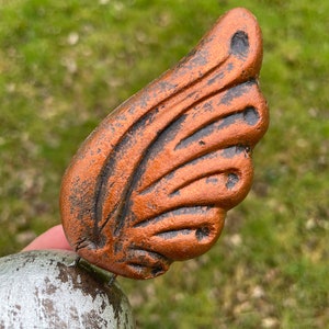 Large Silver CLAY HEART With WINGS, Mexican Heart, Mexican Sacred Heart ...