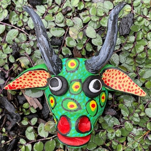 Small devil Masks From Michoacan, Mexican Folk Art, Ocumicho Folk Art ...
