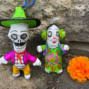 Mini DAY of the DEAD Ornaments, Dia De Los Muertos, Mexican Calaveras ...