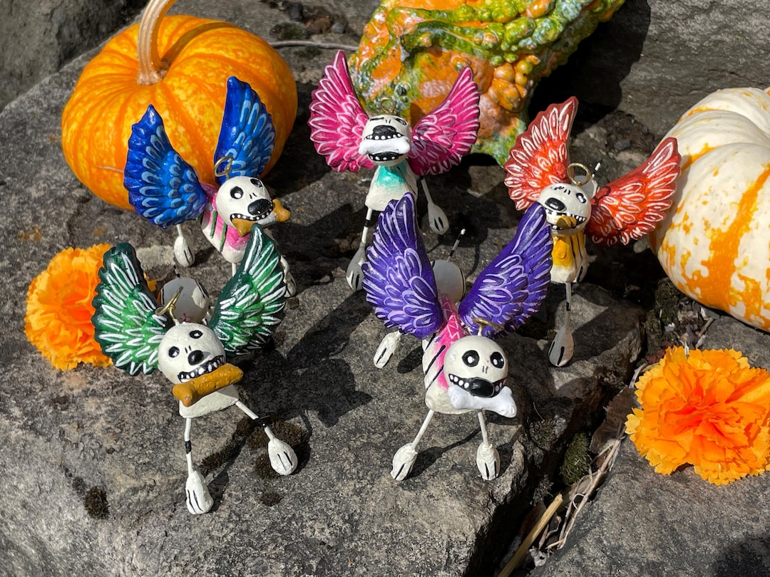 Angel Dog With Wings and Halo, Dia De Los Muertos Dog, Day of the Dead ...