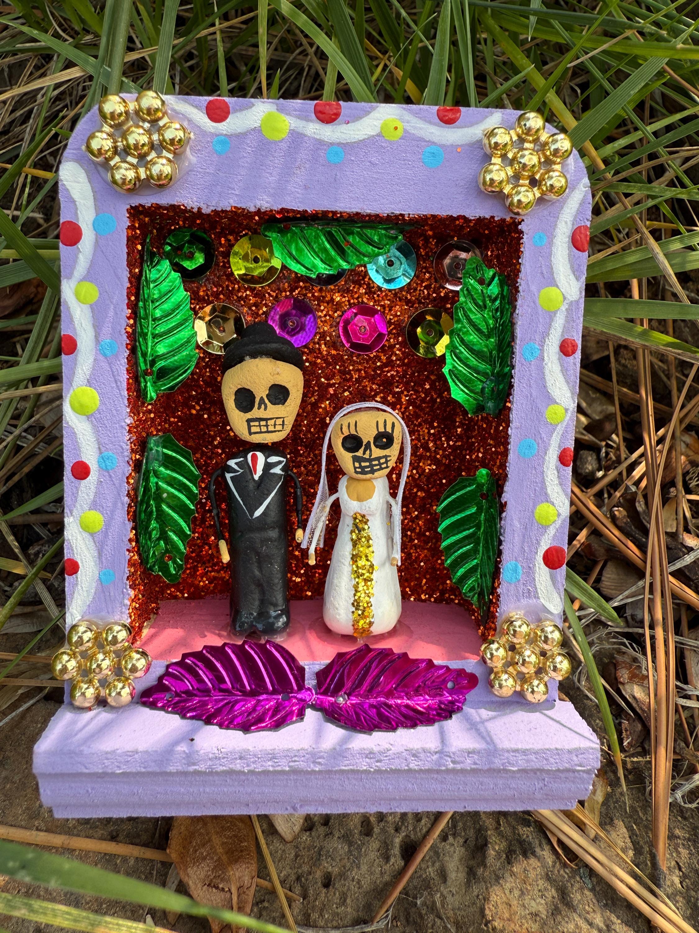 Wedding Nicho, Small, Wooden, Mexico Kitschy Art, Mexican Bride and ...