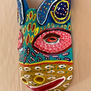 Medium Hand Carved Wooden Mask From Michoacan, Mexican Folk Art ...