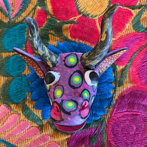 Small devil Masks From Michoacan, Mexican Folk Art, Ocumicho Folk Art ...